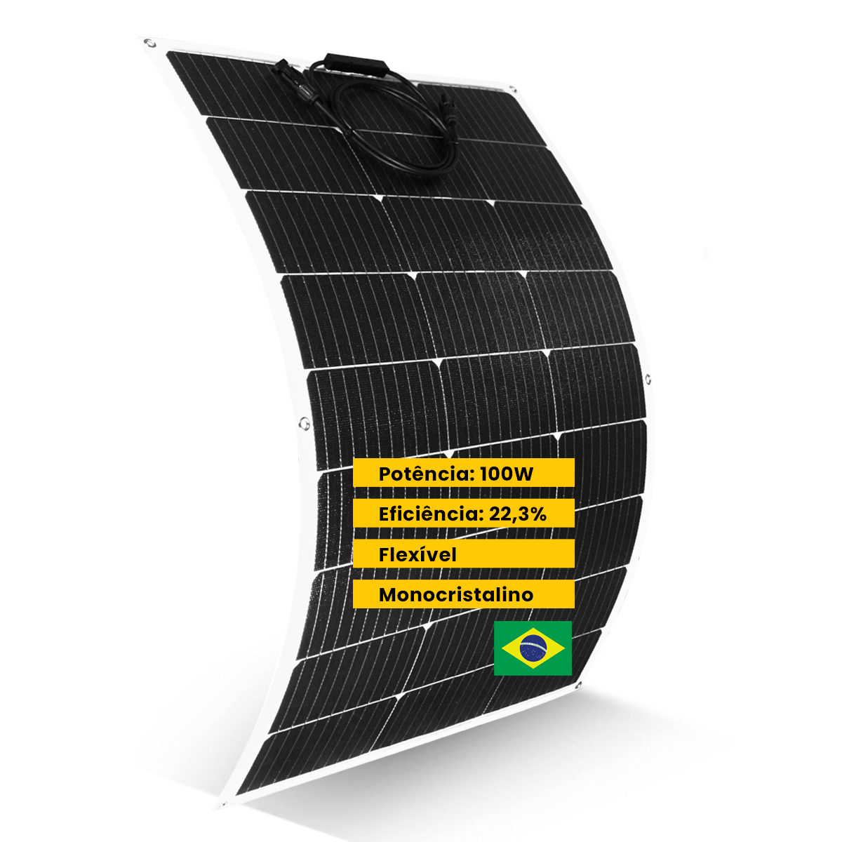 Placa Solar Flexível 100w Monocristalino Nota A INMETRO Marca INOHOUSE ...